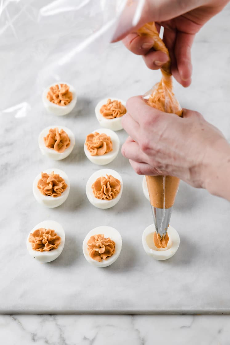 Best Keto Buffalo Deviled Eggs Recipe [low carb, gluten free, paleo]