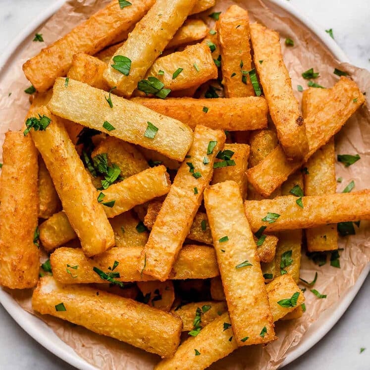 Golden Baked Jicama Fries | Real Balanced